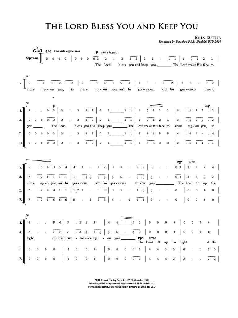 The Lord Bless You and Keep You-John Rutter | PDF