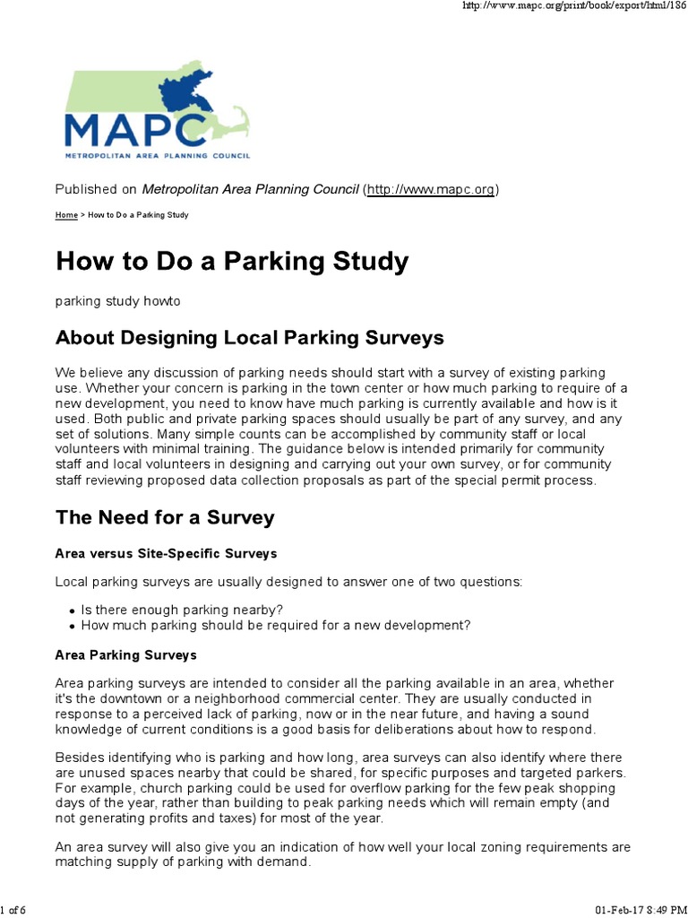 How To Do A Parking Study | PDF | Parking | Parking Lot