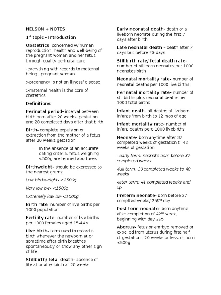 Early Term: Neonate Born Before 37 Completed Weeks - Full Term: 39 ...