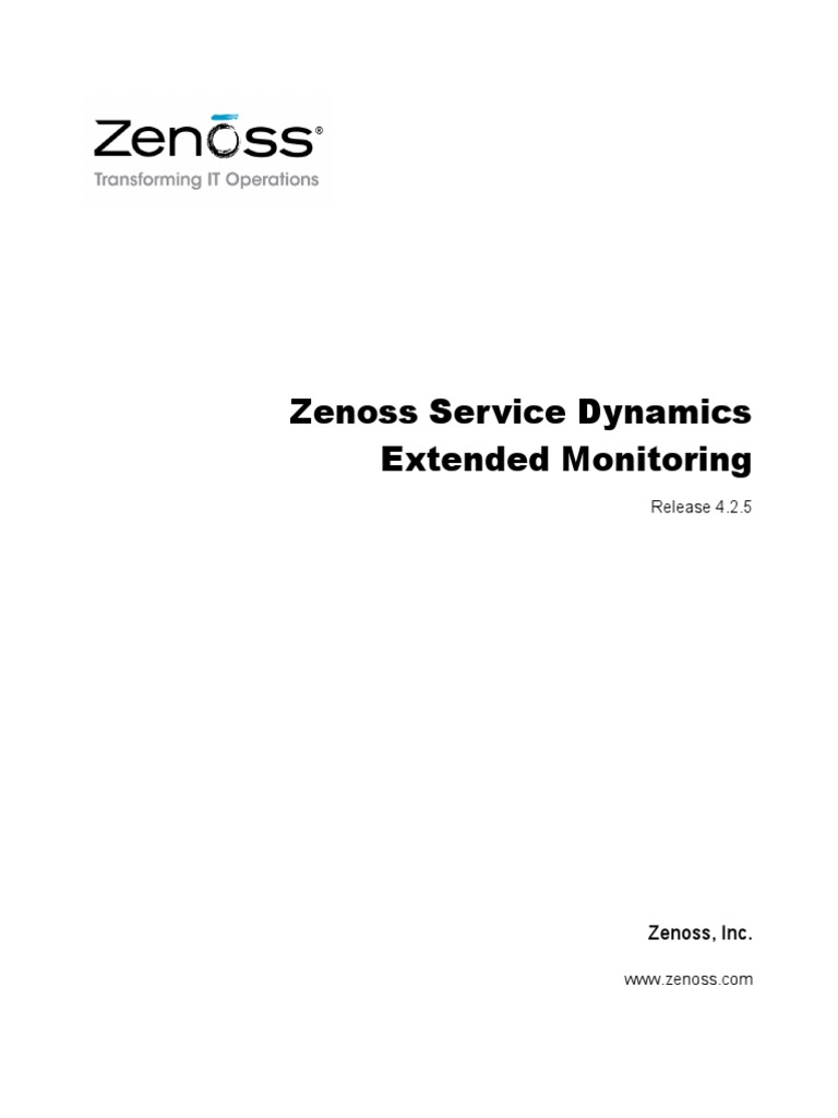 Zenoss Service Dynamics Extended Monitoring 27-032014-4.2-V13 | PDF | Web Server | Internet & Web