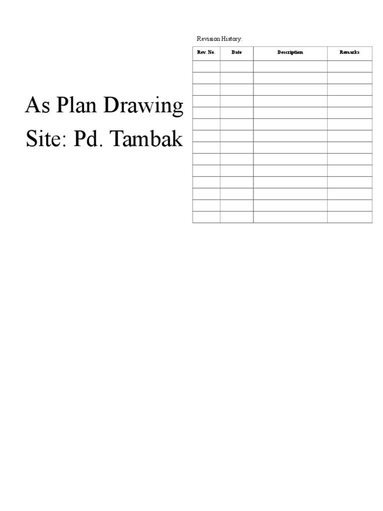 As Plan Drawing Site: Pd. Tambak: Revision History | PDF