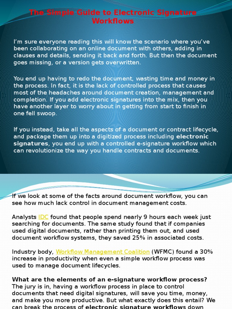 The Simple Guide To Electronic Signature Workflows | PDF | Signature ...