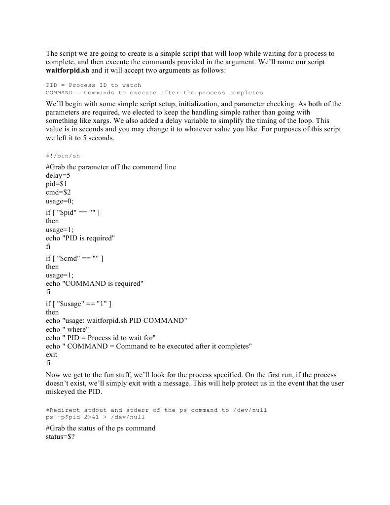 The Script We Are Going To Create Is A Simple Script That Will Loop While Waiting For A Process ...