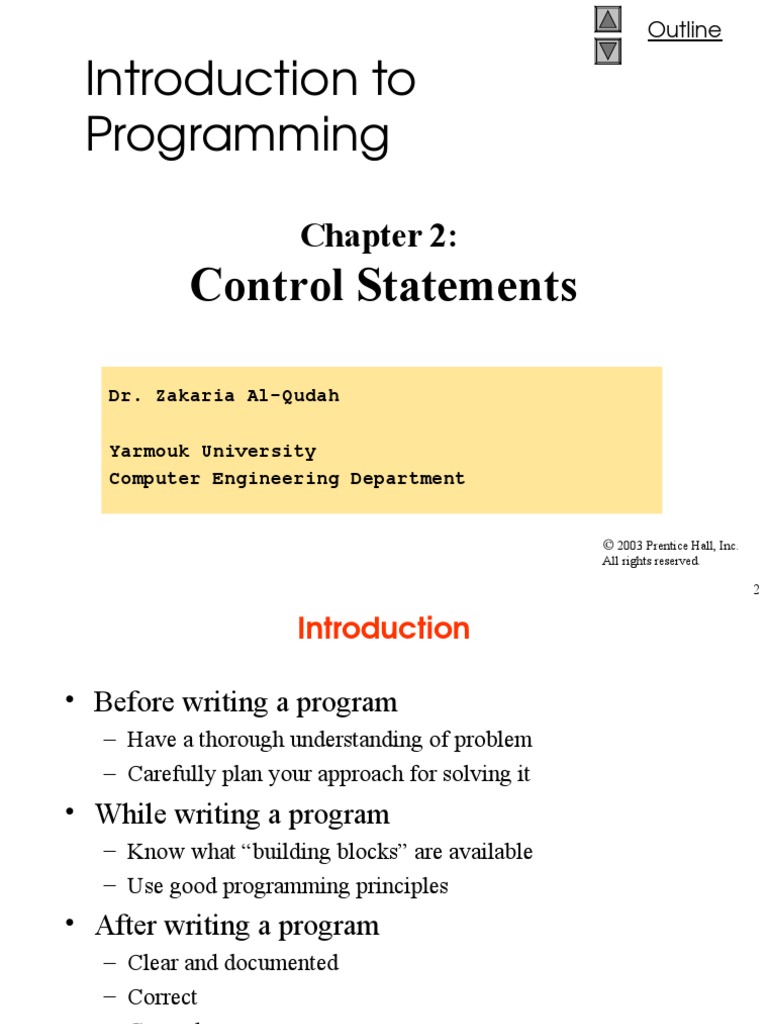 Introduction To Programming: Control Statements | PDF | Control Flow | Algorithms