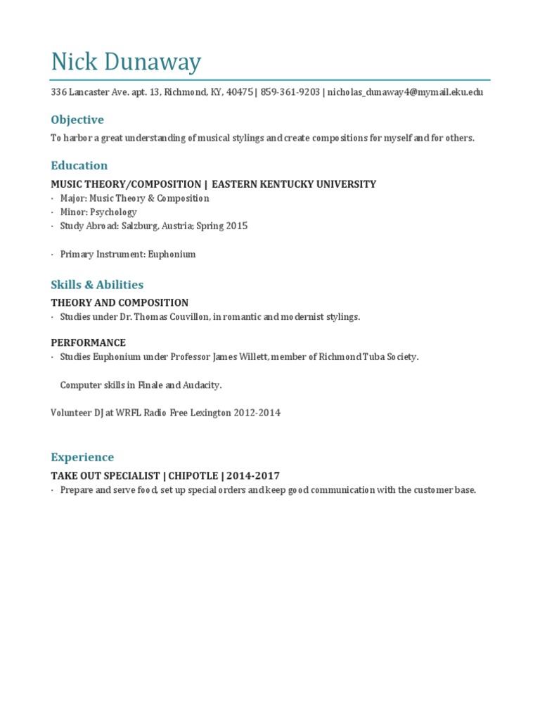 Nick Dunaway: Objective | PDF | Art | Science & Mathematics