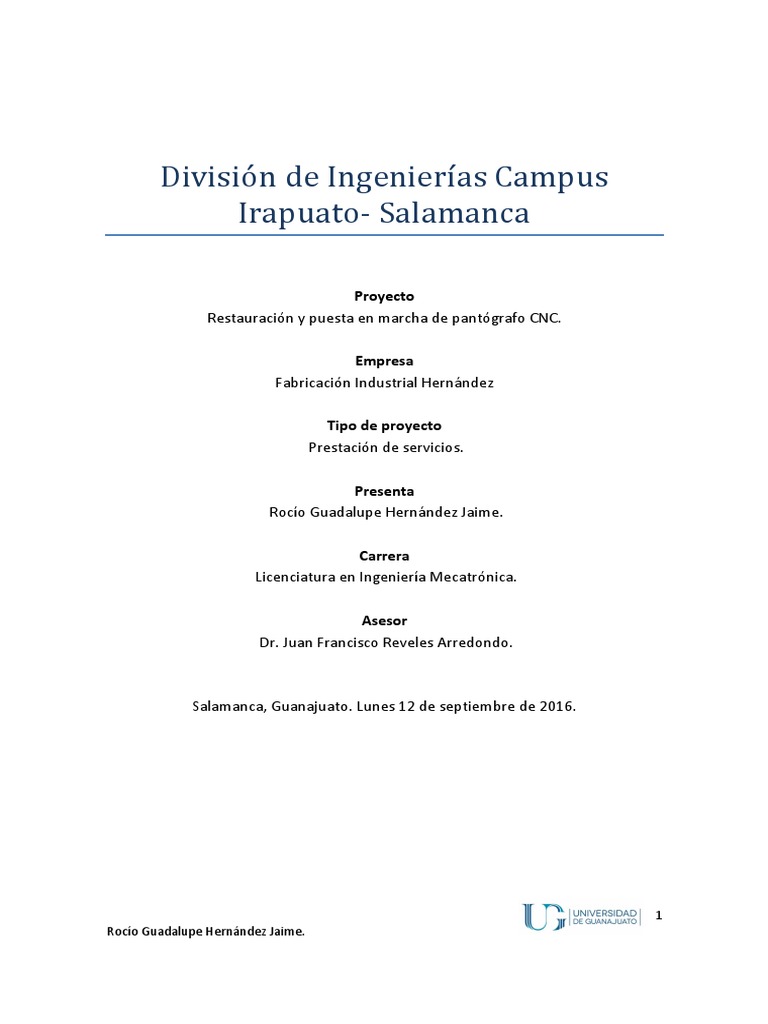 Ejemplo de Presentación de Proyecto de Practicas Profesionales | PDF ...