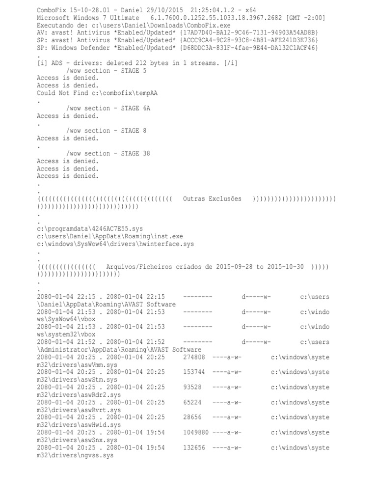 ComboFix Report | PDF | Microsoft Software | Digital Technology