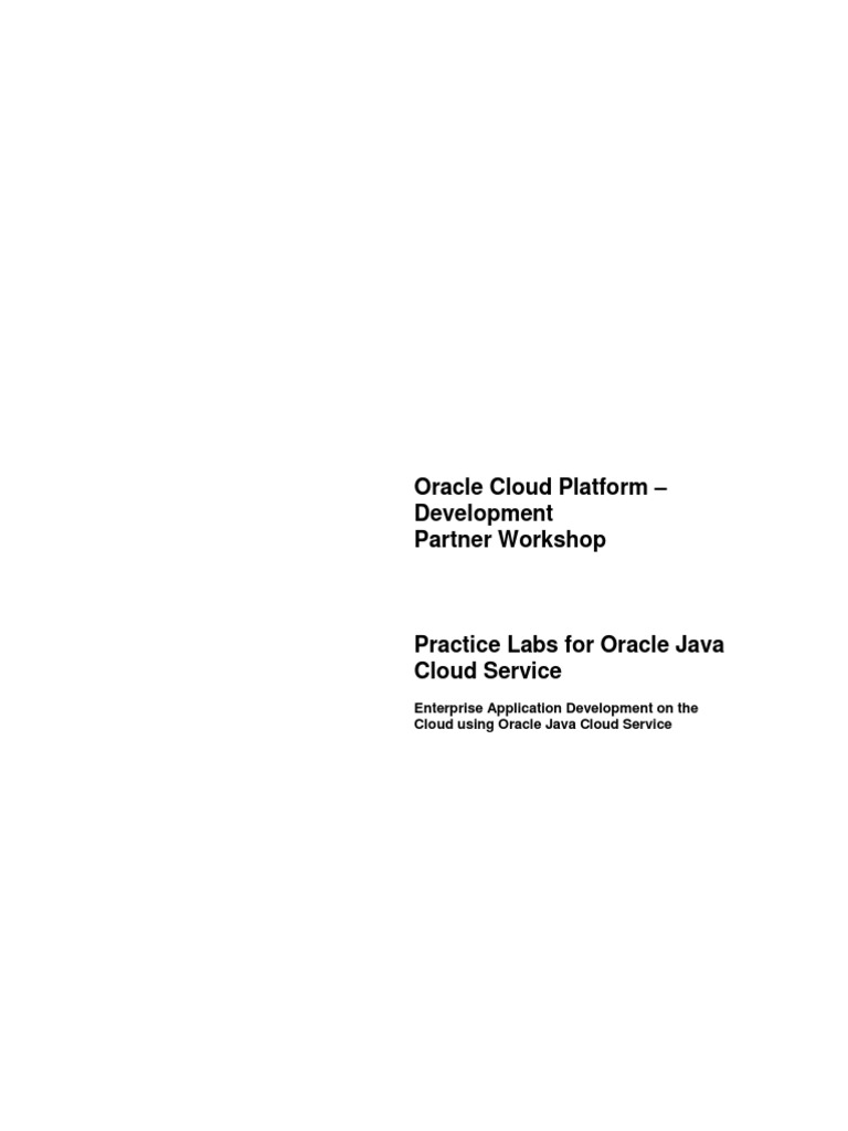 01 - Creating Oracle Java Cloud Service Instance and Deploying An Application | PDF
