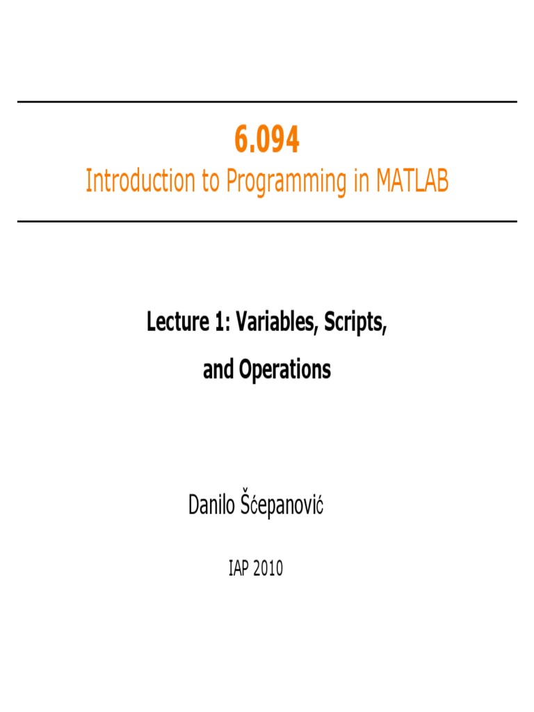 MatLabSlides PDF | Download Free PDF | Matrix (Mathematics) | Array ...