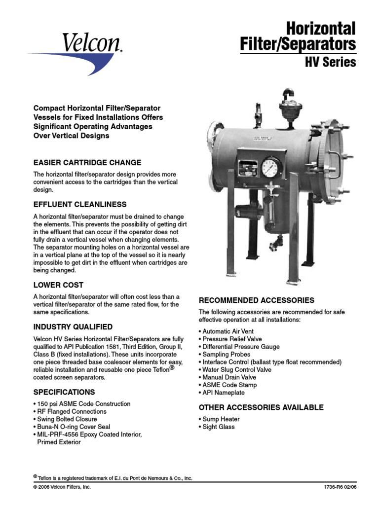 Esp. Tec. Filtro VH-1633 - VELCON PDF | Download Free PDF | Valve ...