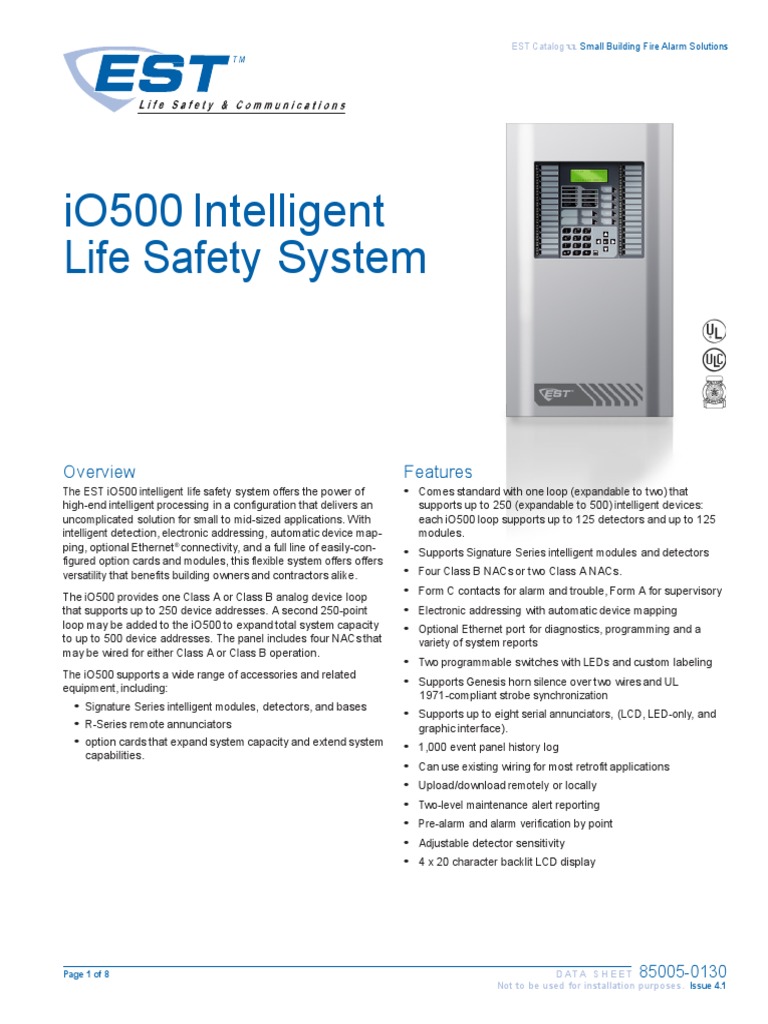 Io500 Intelligent Life Safety System: Features | PDF | Technology ...
