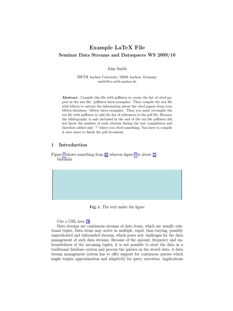 Example Latex File: Seminar Data Streams and Dataspaces Ws 2009/10 ...