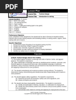 Lesson Plan TLE | PDF | Sewing | Sewing Machine