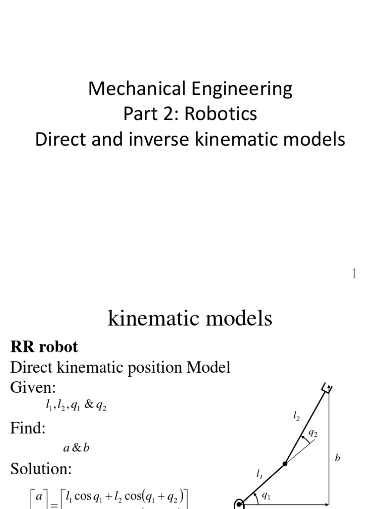 03 Robot Direct and Inverse Kinematics | PDF