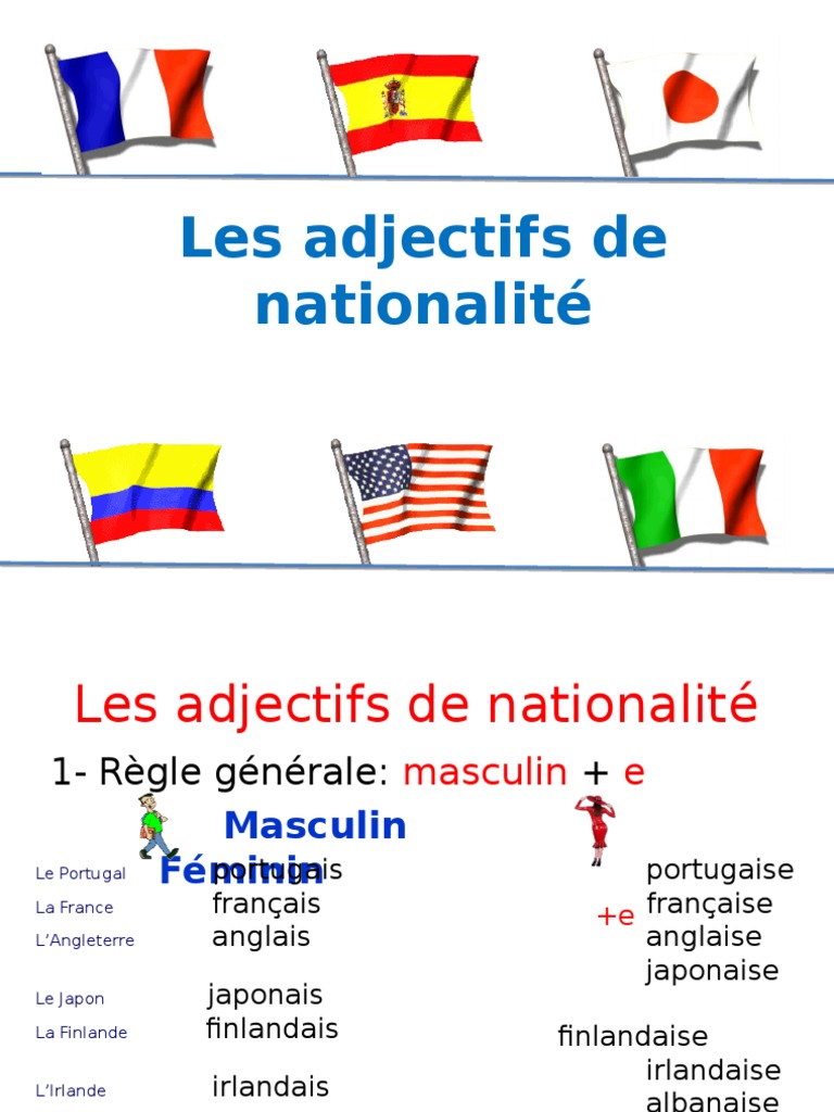 Adjectifs Nationalité | PDF | Langues en Europe | Communication humaine