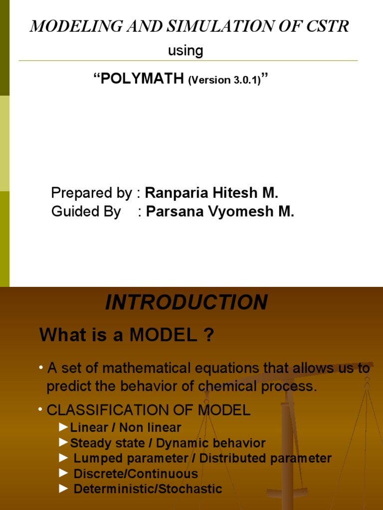 Modeling and Simulation of CSTR | PDF | Chemical Reactor | Fluid Dynamics