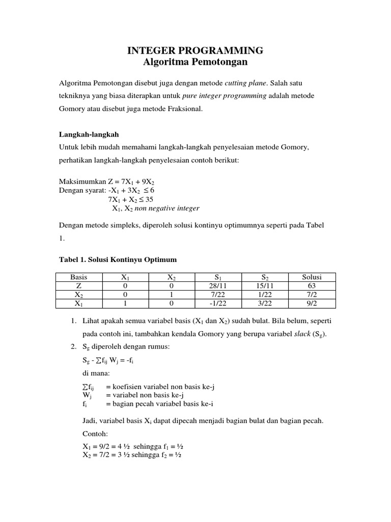 Algoritma Bidang Pemotong | PDF