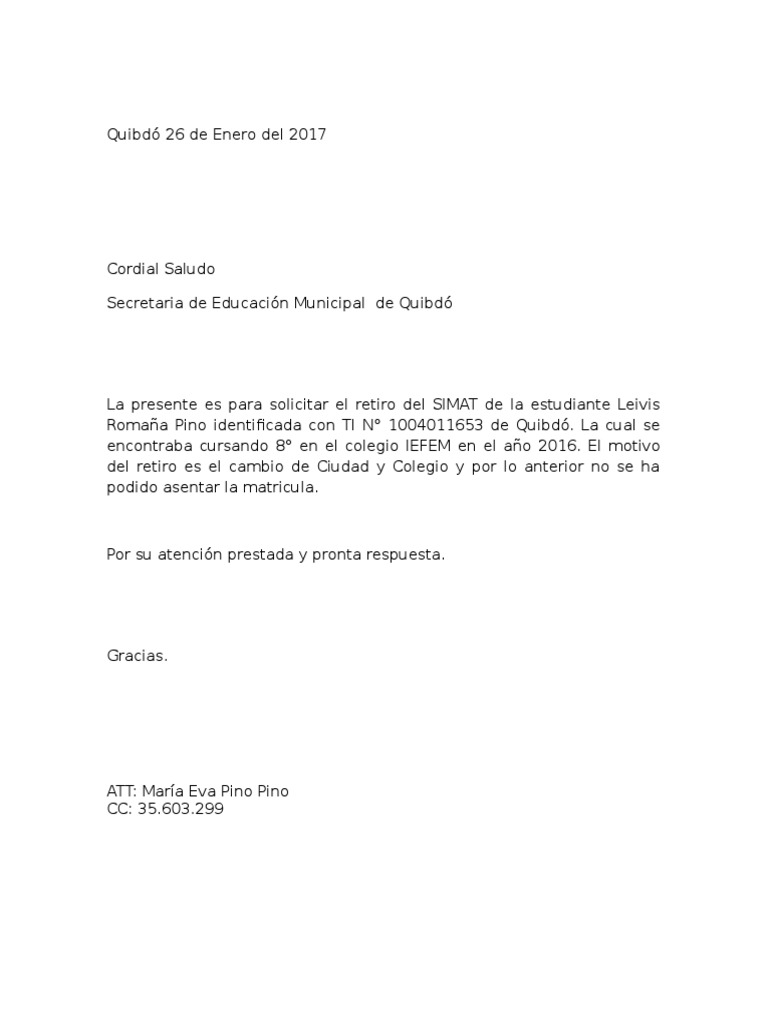 Carta de Retiro | Educación avanzada | Escuelas | Prueba gratuita de 30 ...