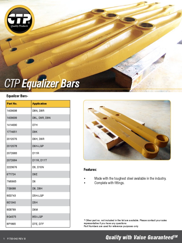 A Comprehensive Listing and Description of Equalizer Bar Part Numbers ...