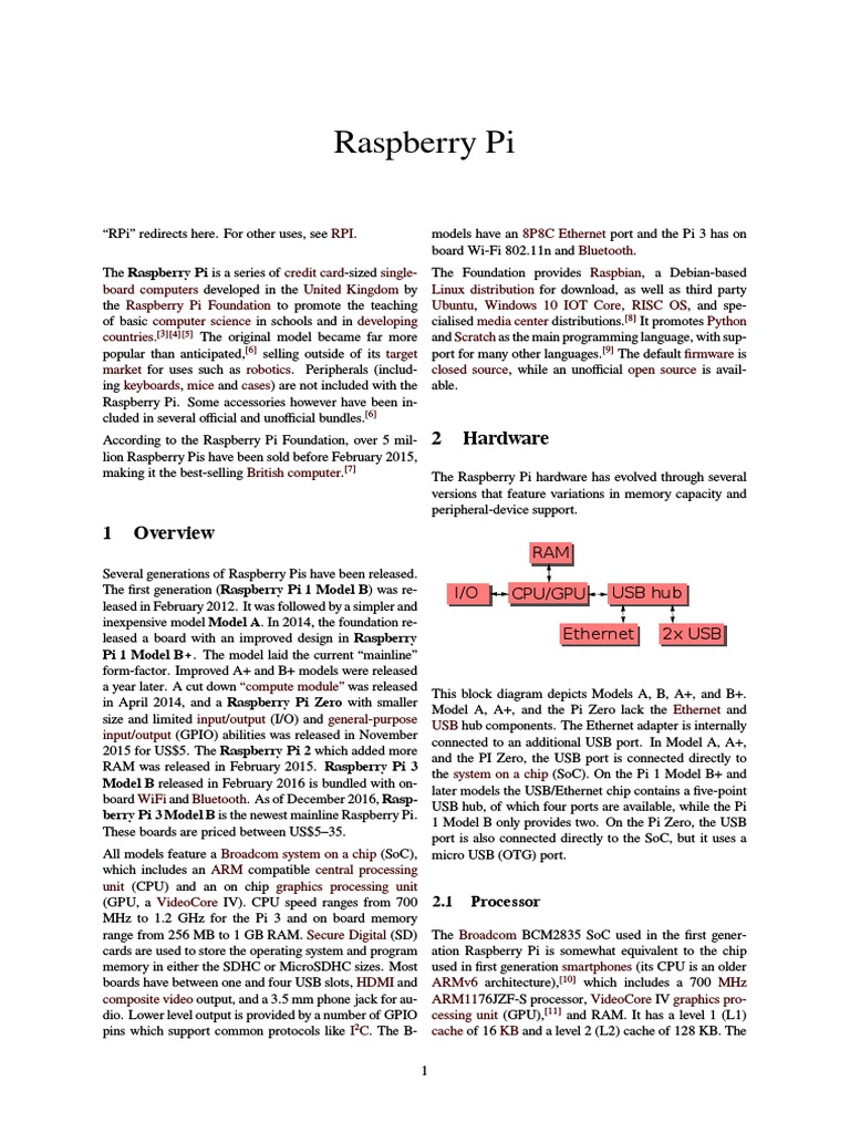 Raspberry Pi | PDF | Raspberry Pi | Digital Technology