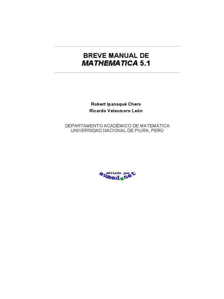 Manual Mathematica Wolfram.pdf | Pi | Soporte