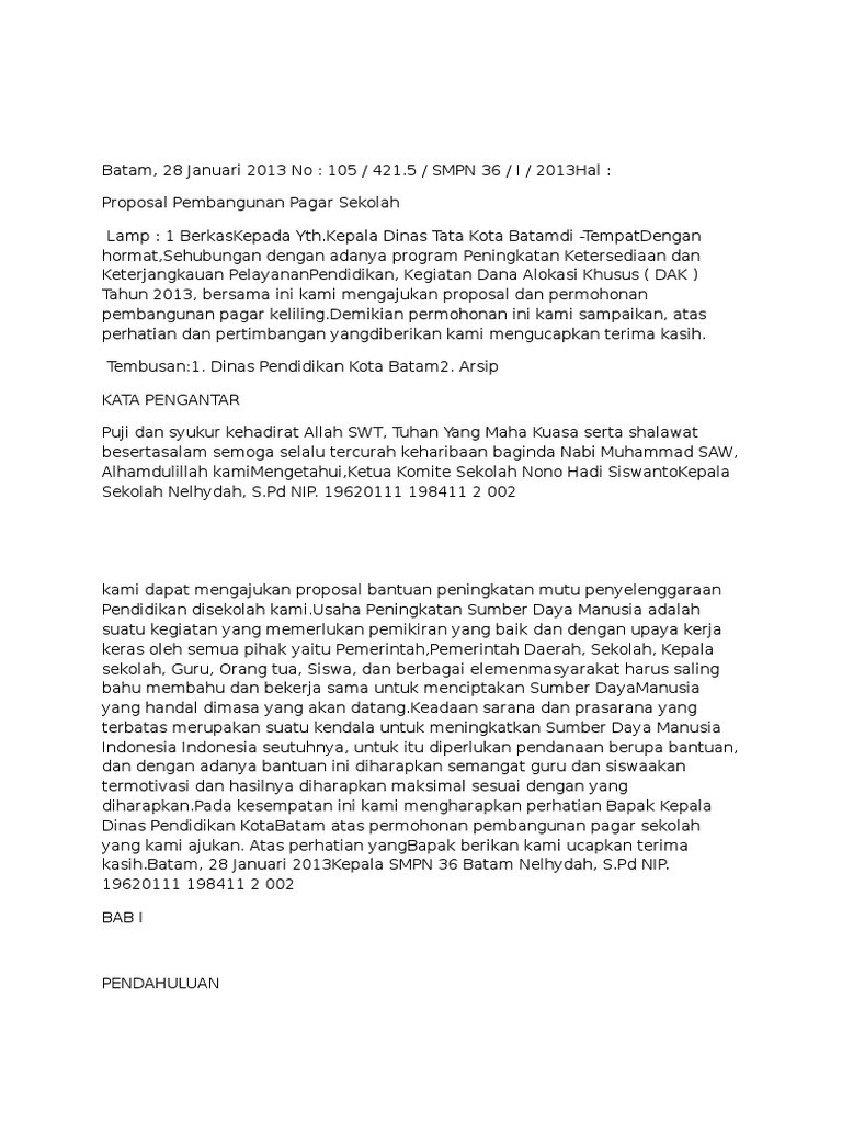 Contoh Proposal Pagar | PDF