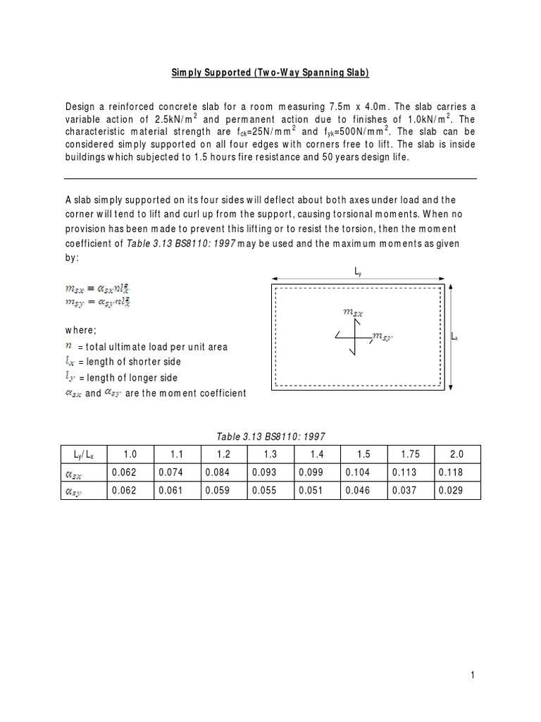 Example 6.3 - Slab-Simply Supported (Two-Way) | PDF