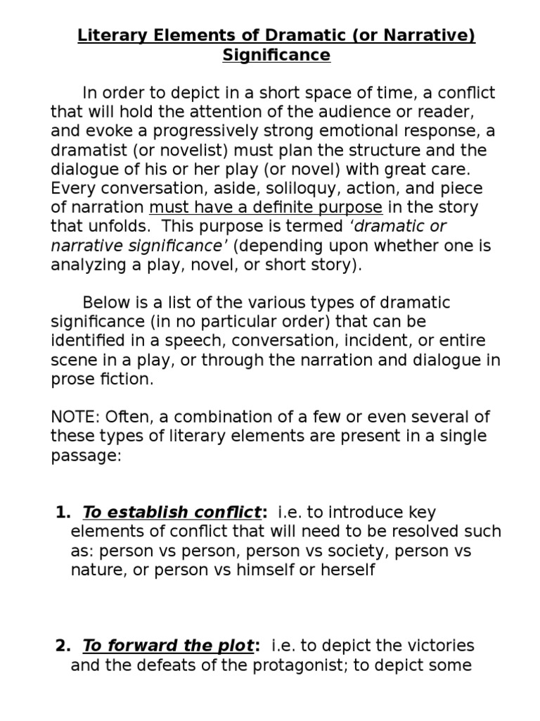 Dramatic Significance | PDF | Narration | Plot (Narrative)