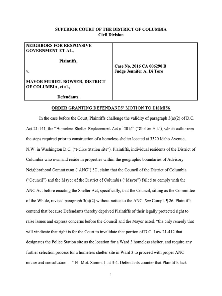 170207 - Final Order | Standing (Law) | Federal Rules Of Civil ...