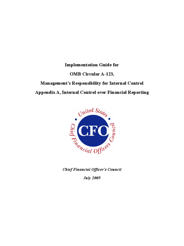 A-123 Internal Control Guide | PDF | Internal Control | Chief Financial ...