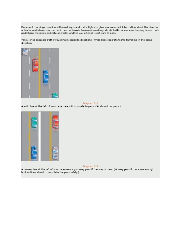 Pavement Markings Combine With Road Signs and Traffic Lights To Give ...