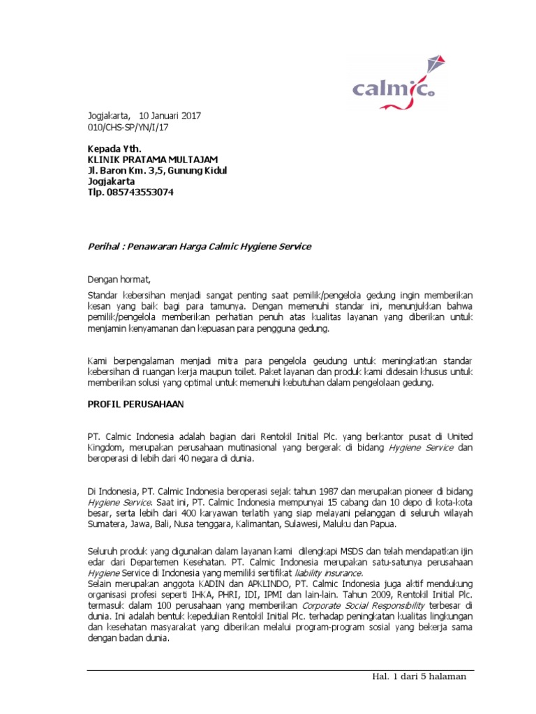 Penawaran Harga Calmic | PDF