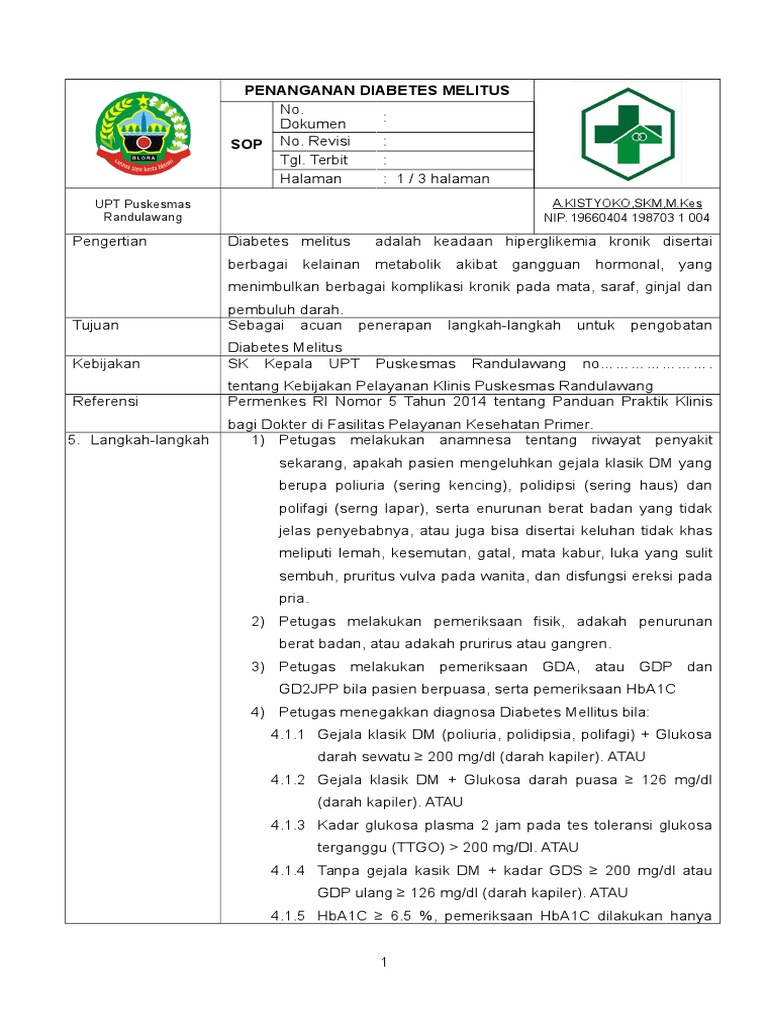 Sop Penanganan DM | PDF