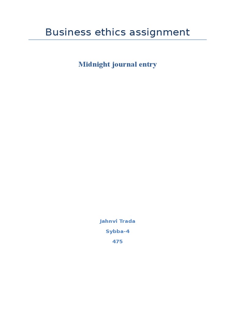 Midnight Journal Entry | PDF | Chief Financial Officer | Accounting