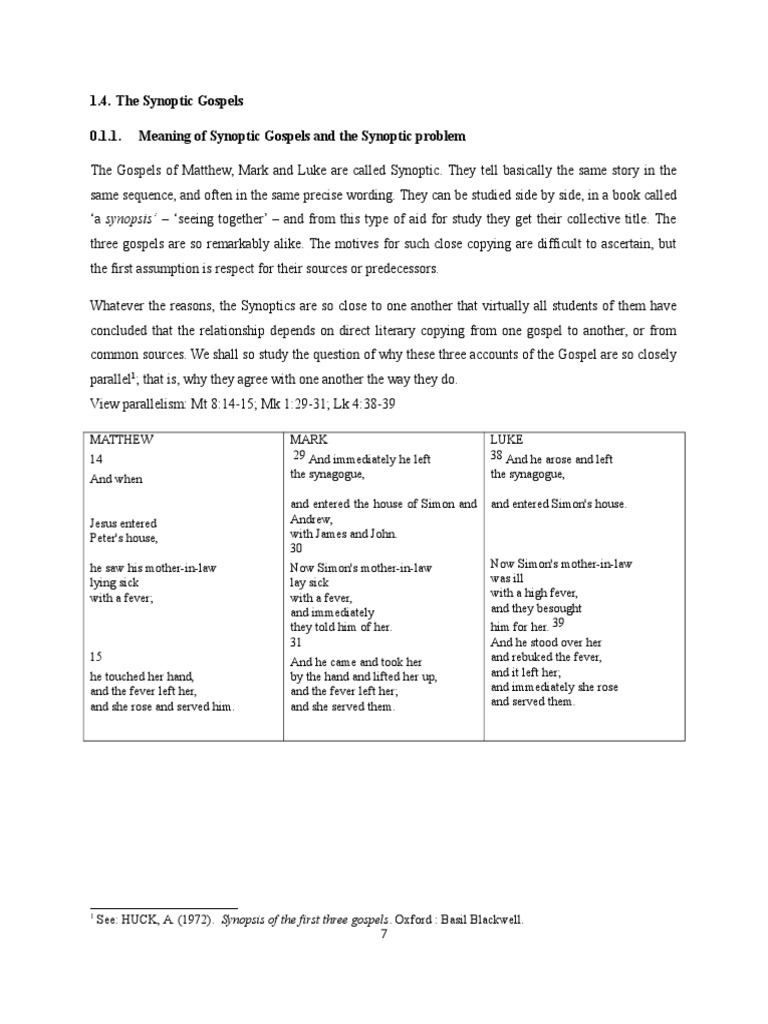Understanding the Synoptic Gospels | PDF | Gospel Of Mark | New ...