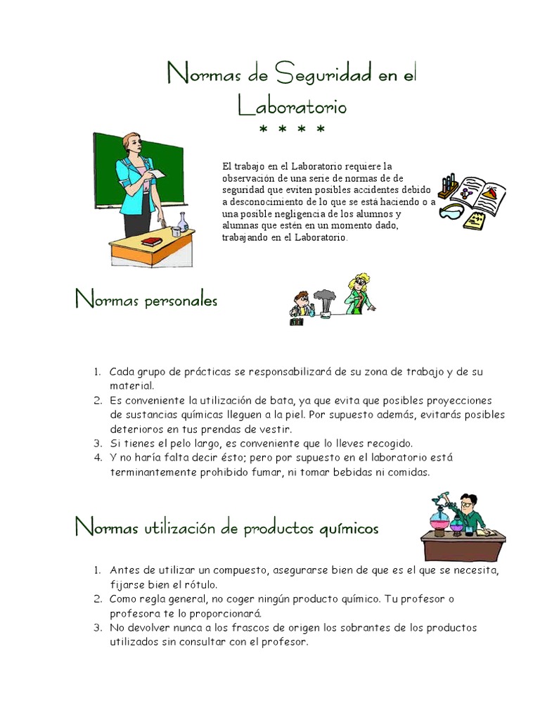 Normas de Seguridad en El Laboratorio | PDF | Laboratorios | Agua
