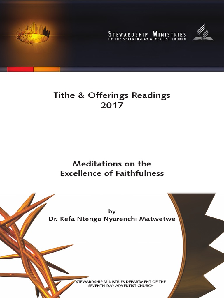 Tithe & Offerings Readings 2017 | Tithe | Seventh Day Adventist Church ...