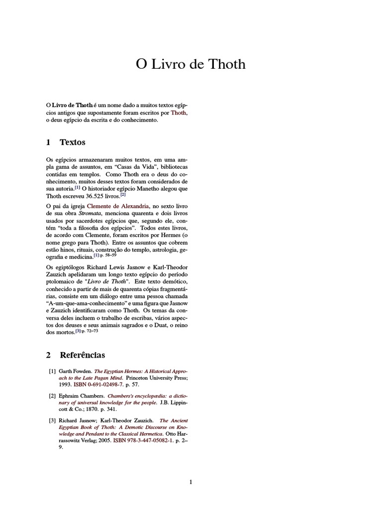Livro de Thoth | PDF | Mitologia antiga do Oriente Próximo | Mitologia