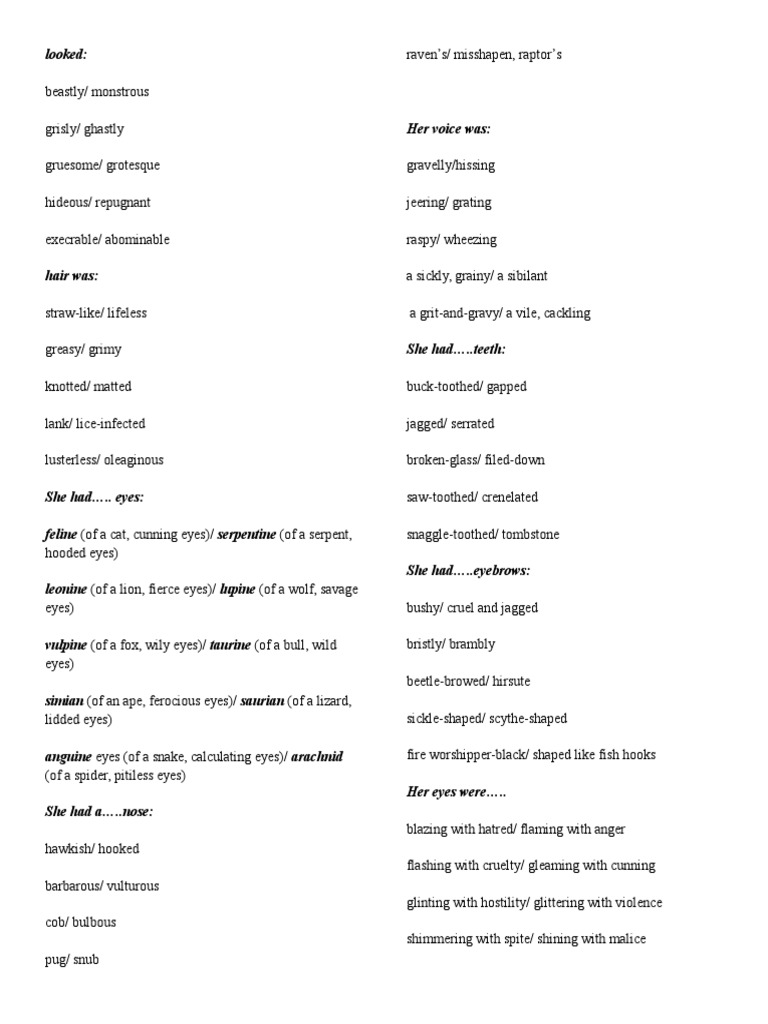Vivid Descriptions of Horror Elements | PDF | Nature