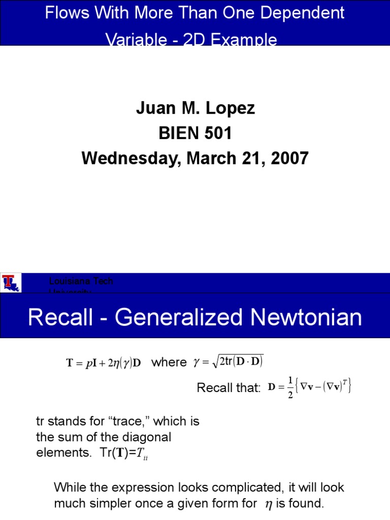 Lecture 8 On Rectangular Channel Flow | PDF | Navier–Stokes Equations ...