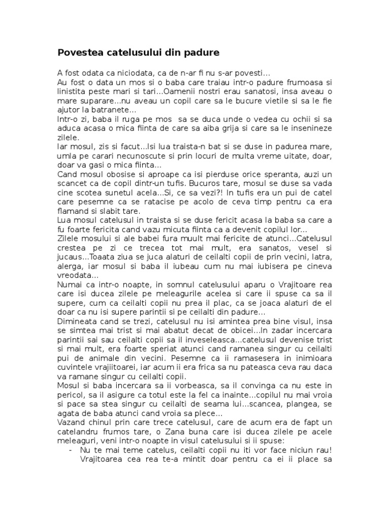 Povestea Catelusului Din Padure | PDF