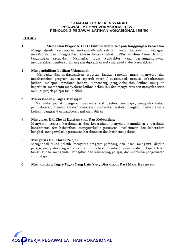 Tugas Pensyarah Latihan Vokasional | PDF | Teknologi & Rekayasa
