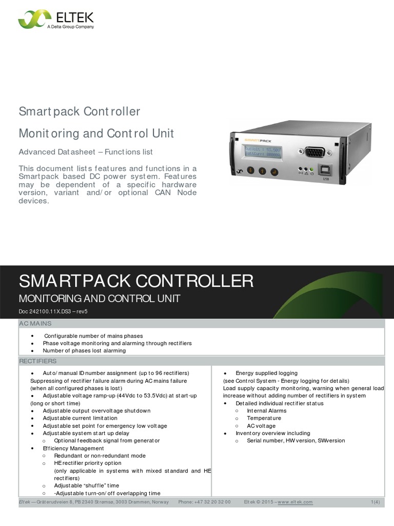 Advanced Datasheet Smartpack Functions List | PDF | Battery ...