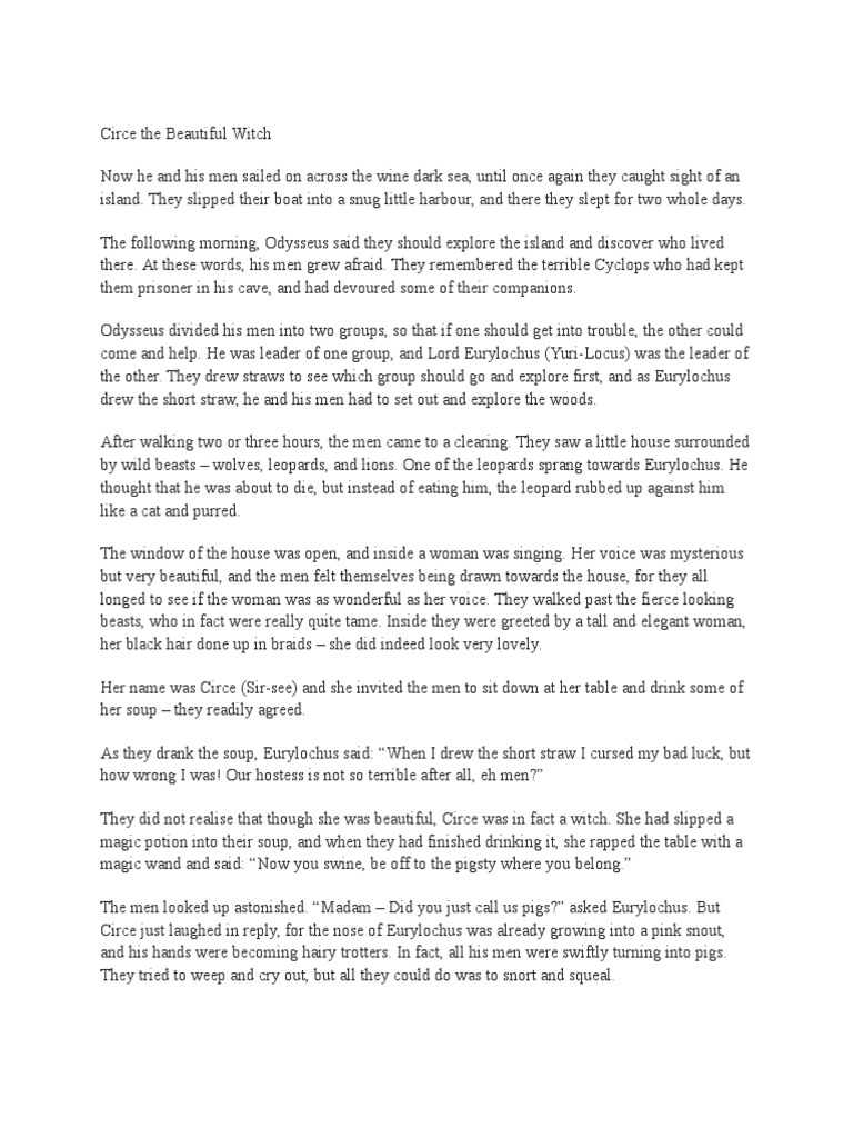 Circe The Beautiful Witch | PDF | Odysseus