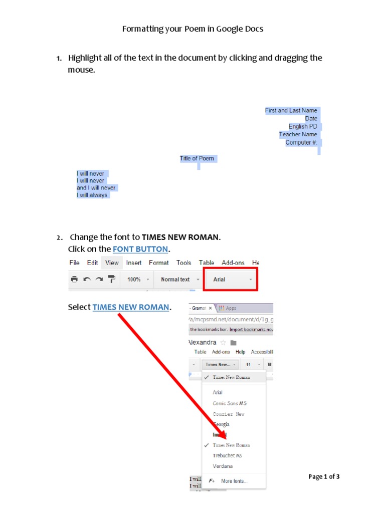 Formatting Poem Googledoc | PDF