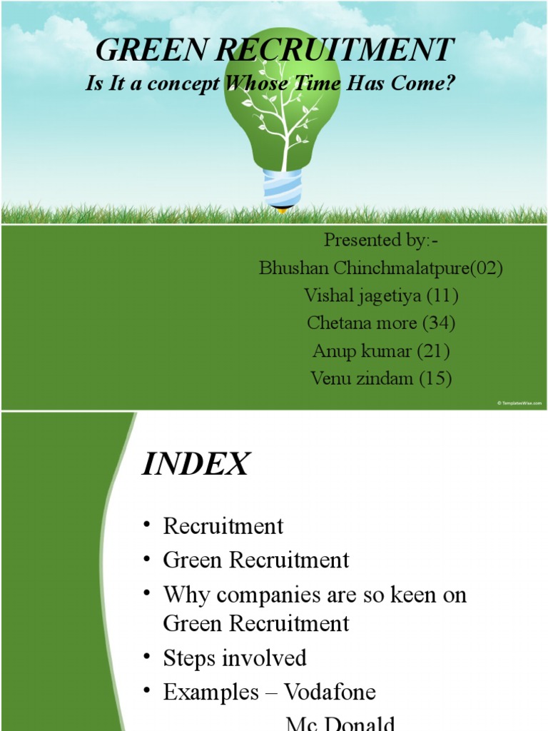 Green Recruitment: Is It A Concept Whose Time Has Come? | PDF ...