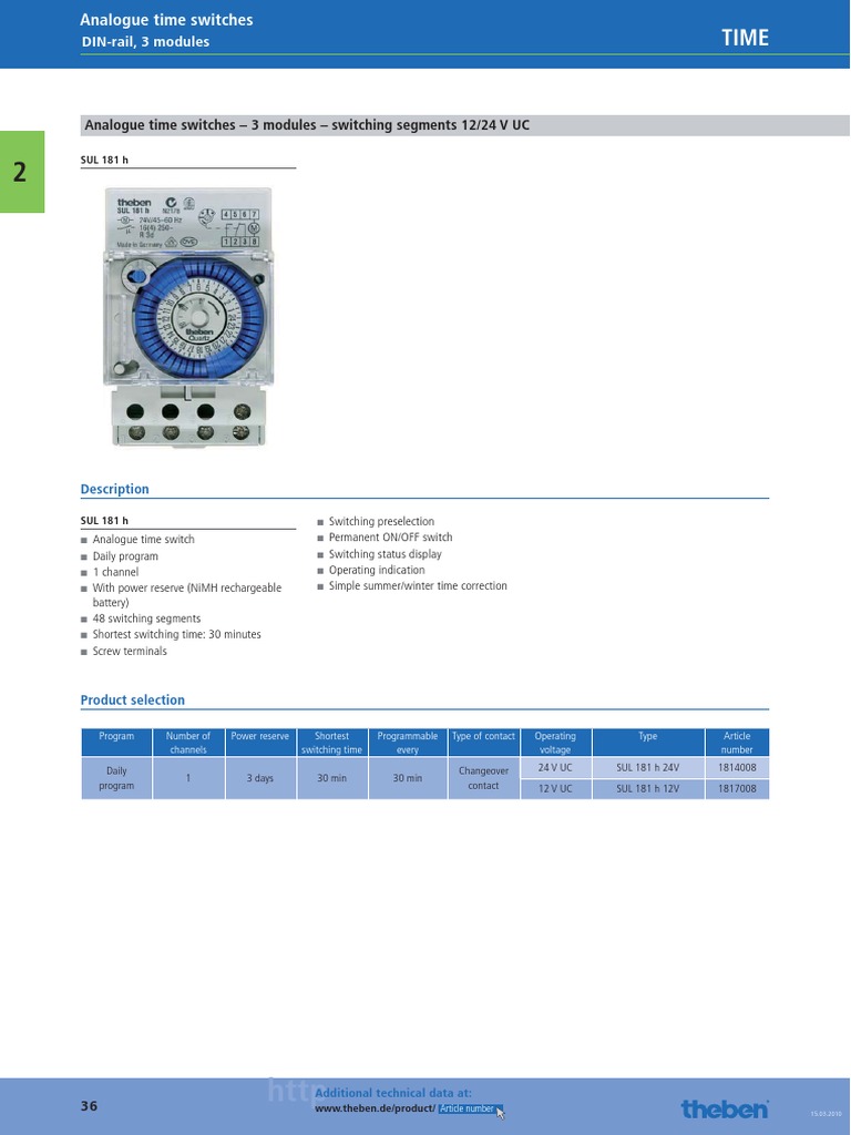 Timer Theben Timers PDF | PDF | Switch | Electrical Equipment