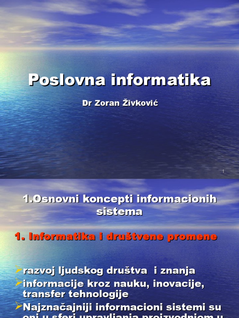Poslovna Informatika | PDF