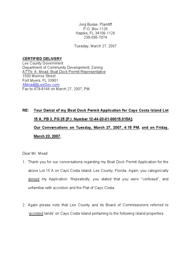 Lee County Boat Dock Permit Application | Download Free PDF ...