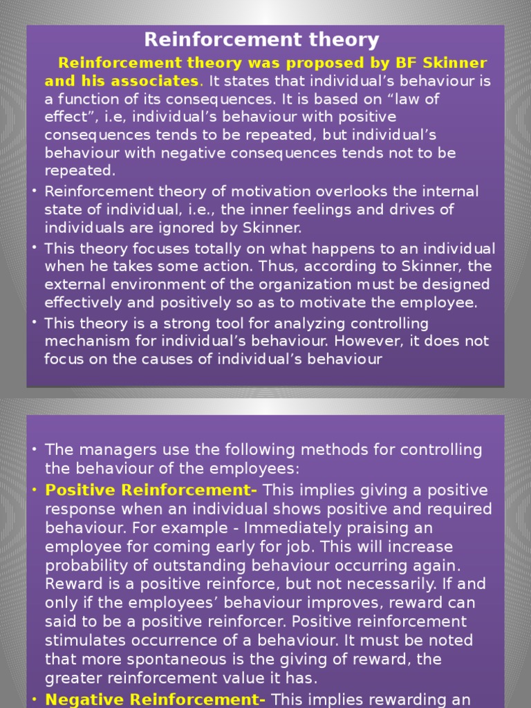 Reinforcement Theory | PDF | Reinforcement | Motivation